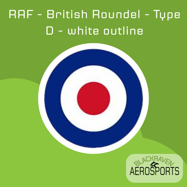 RAF Decal 1" British Roundel - Type A - White Outline – Black Raven ...