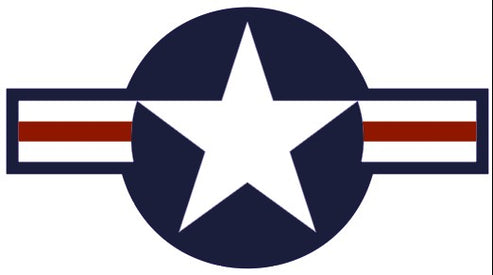 USAF Decal 1" Star & Bar with Red Stripe – Black Raven Aerosports