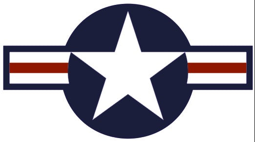 USAF Decal 1" Star & Bar with Red Stripe – Black Raven Aerosports